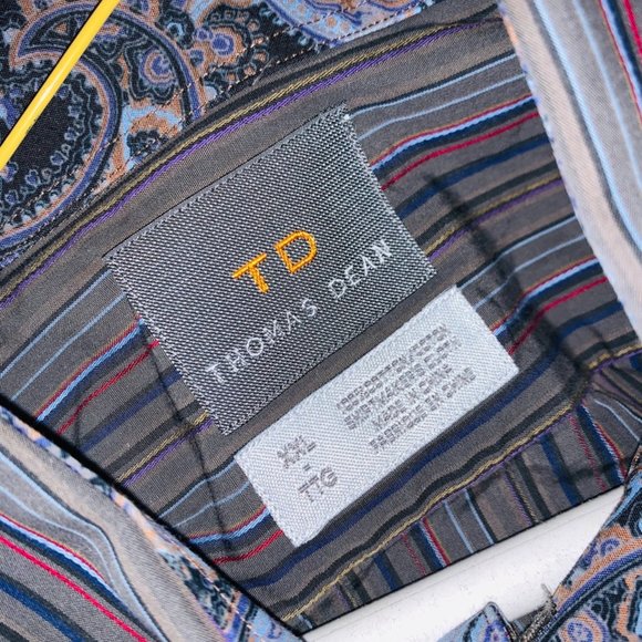 Thomas Dean | Shirts | Thomas Dean Blue Striped Button Down Dress Shirt ...